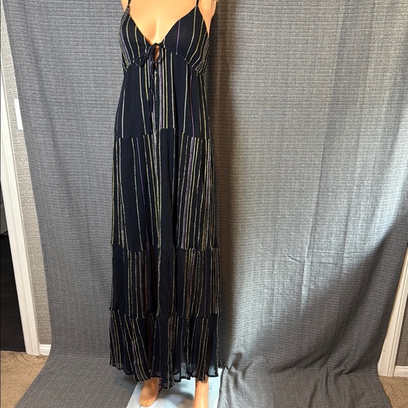Mango | Dresses | Mango Blue And White Ruffled Tiered Maxi Sundress ...